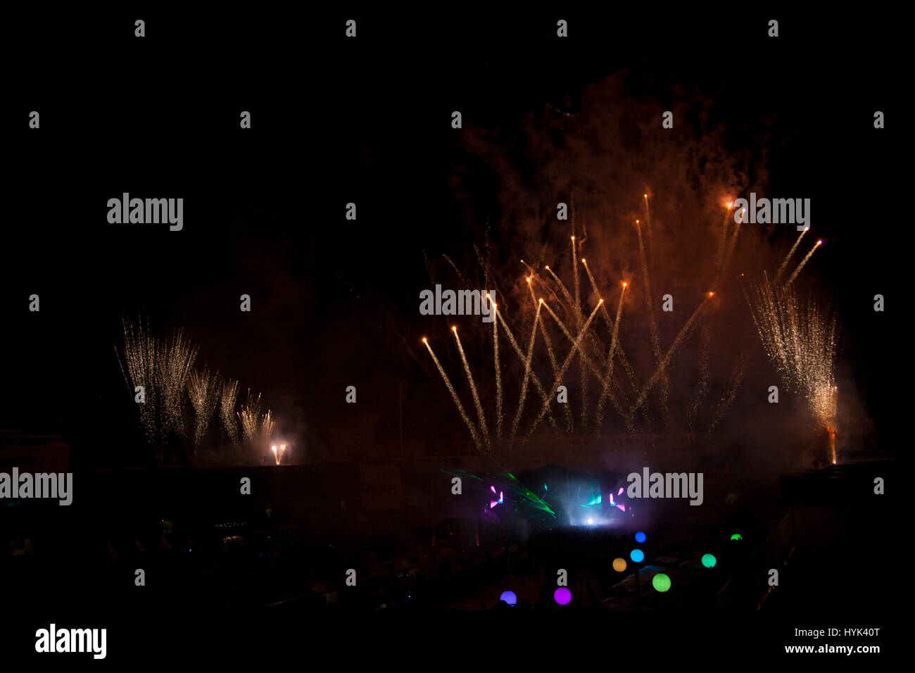 Light show at night time Stock Photo - Alamy