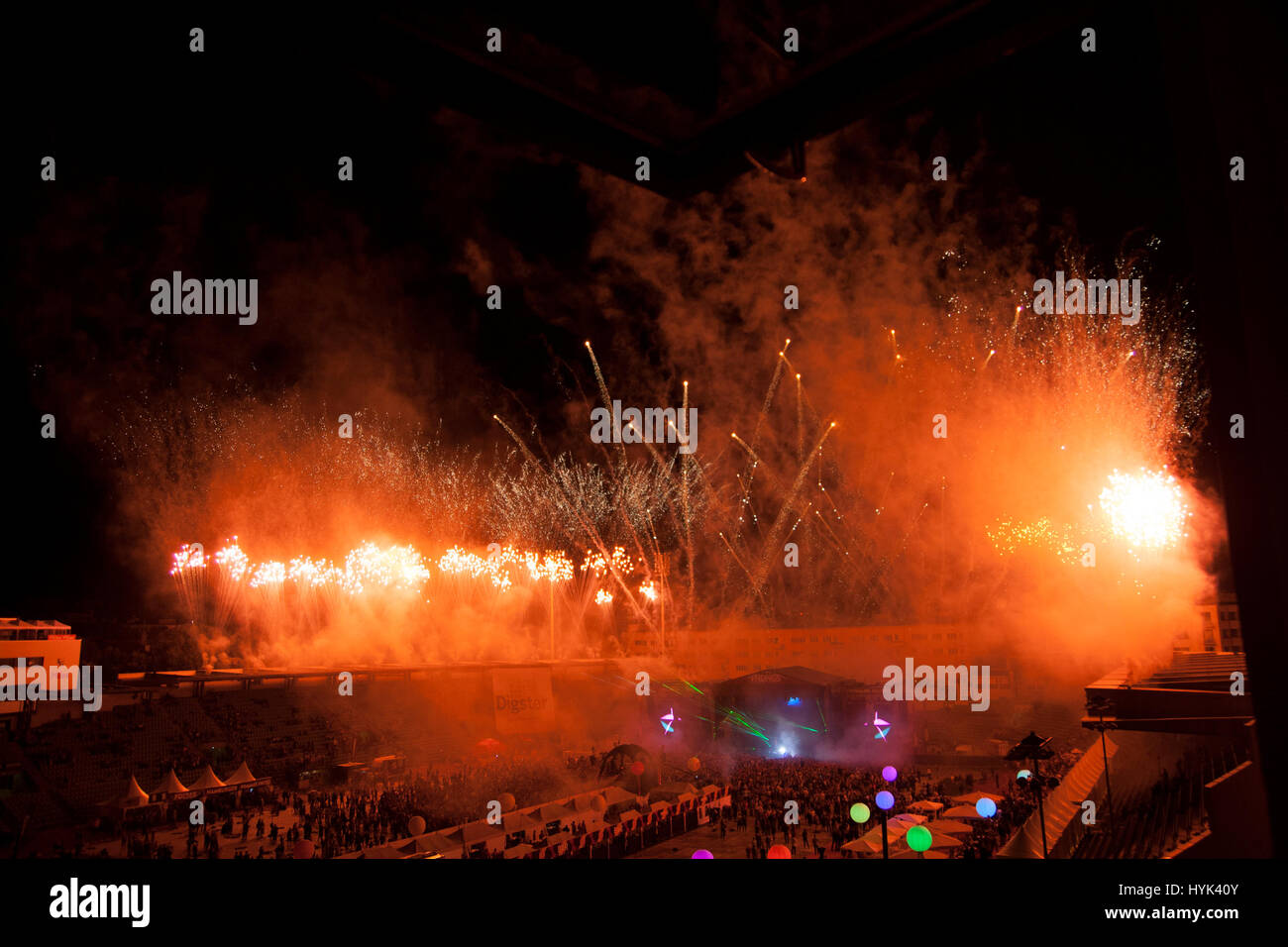 Light show at night time Stock Photo - Alamy