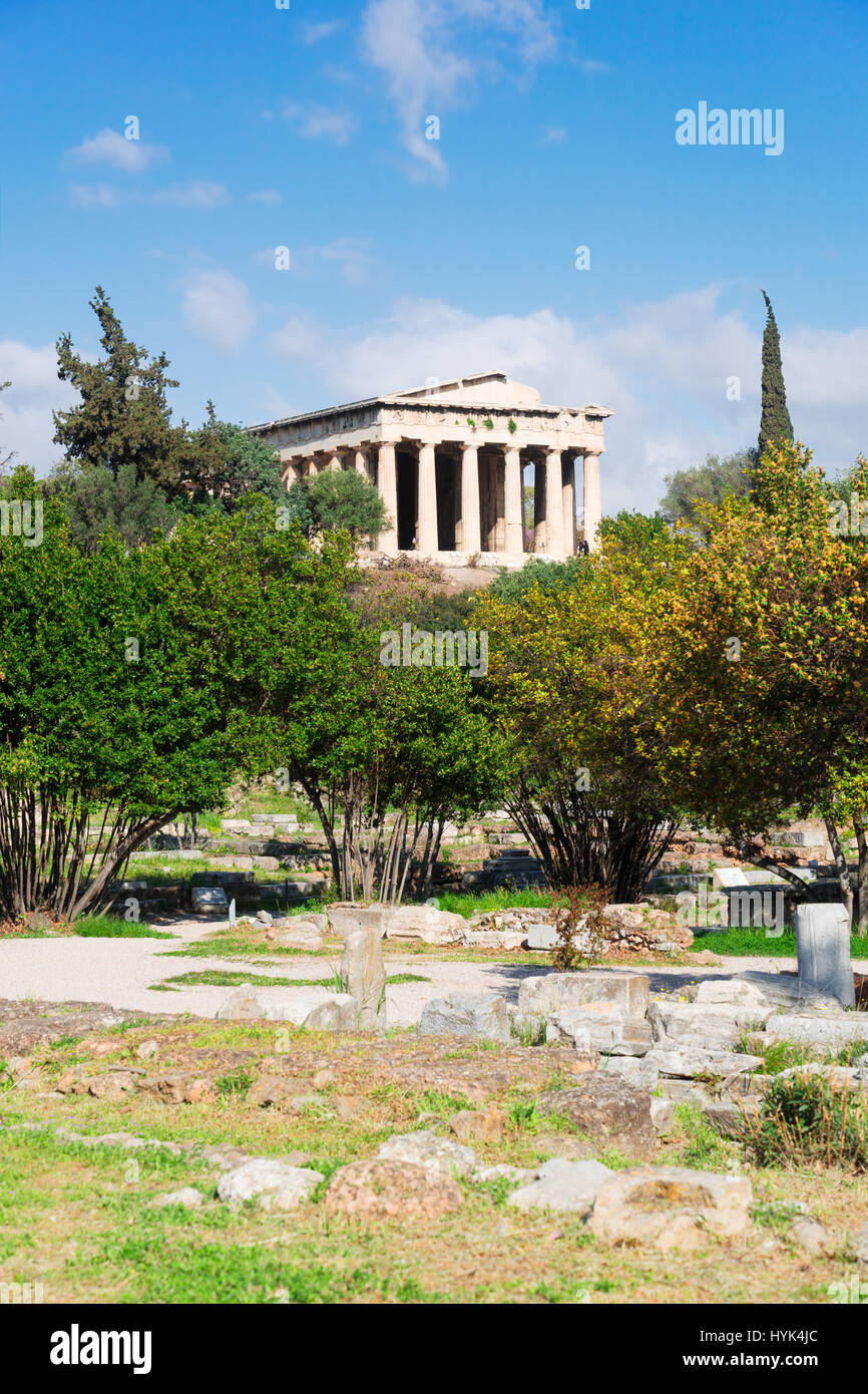 Temple of Hephaestus and Ancient Agora of Athens, Greece Stock Photo ...