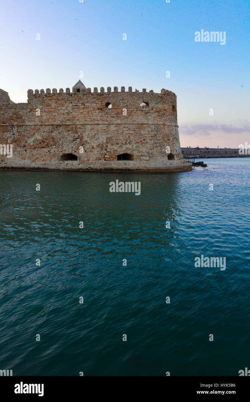 Heraklion old venetian bay with venetian fortress, Crete, Greece Stock ...
