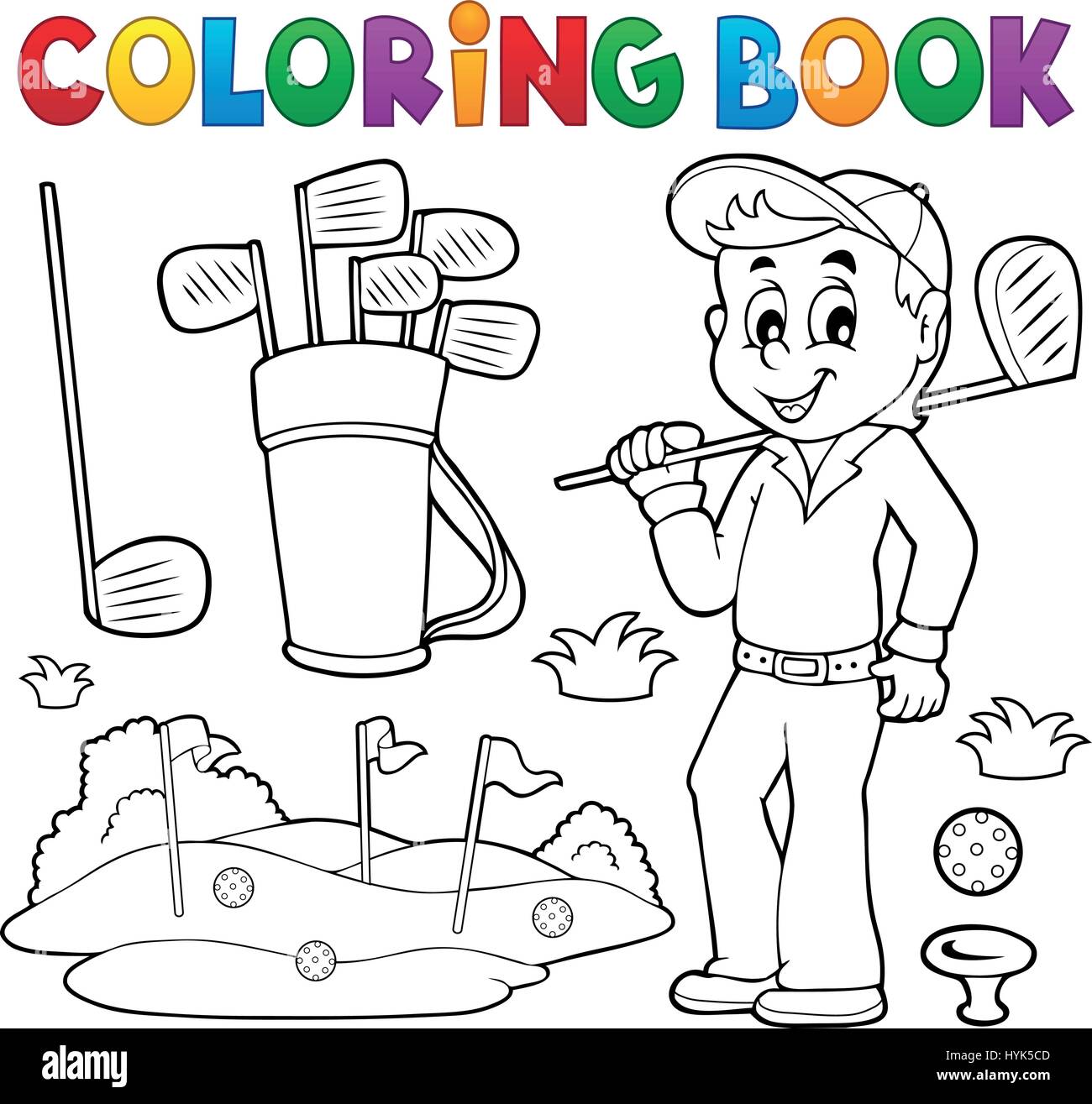 Boy golf course Stock Vector Images - Alamy