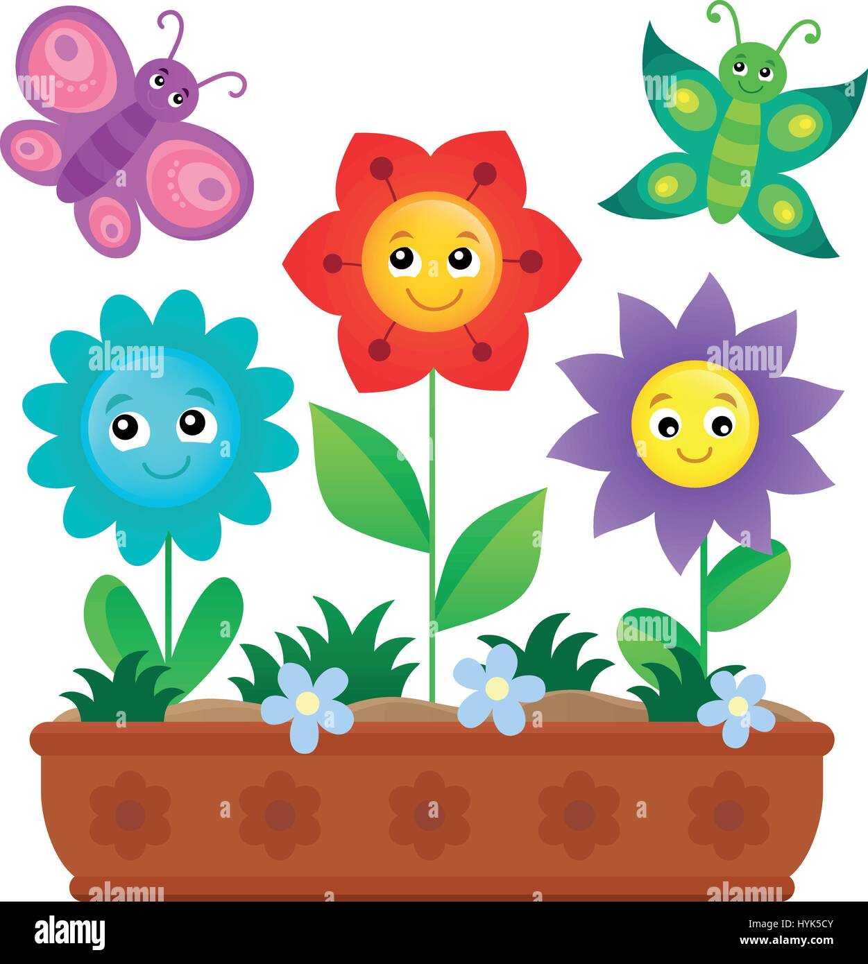 Flower box theme image 2 - eps10 vector illustration Stock Vector Image ...