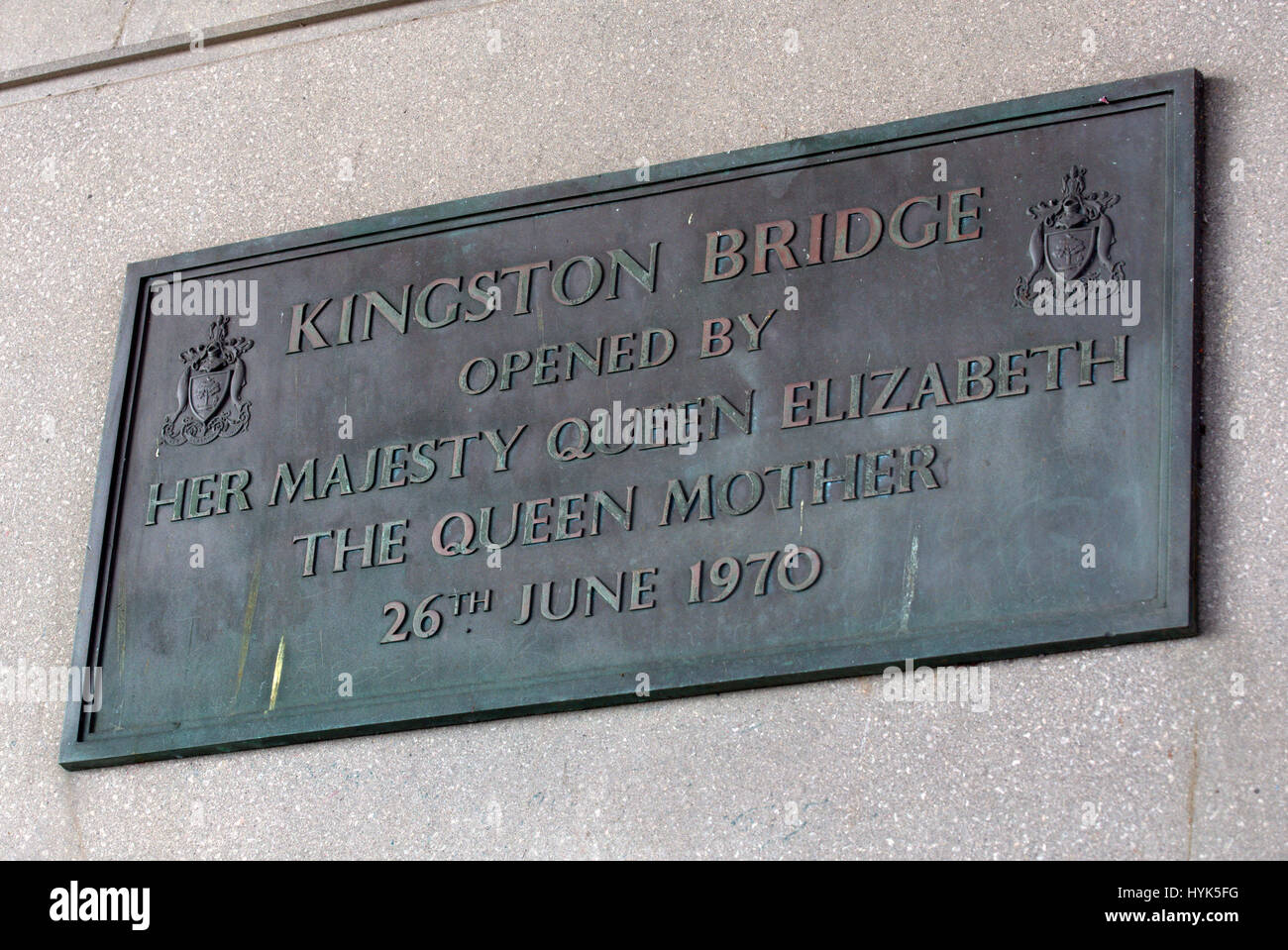Kingston bridge plaque opening by Queen Elizabeth the Queen mother 1970 ...
