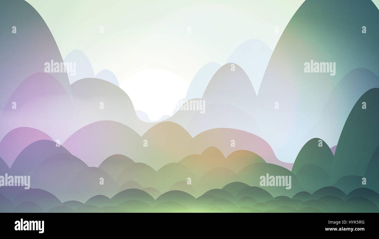 Simple Abstract Valley Landscape - Vector Illustration Stock Vector ...