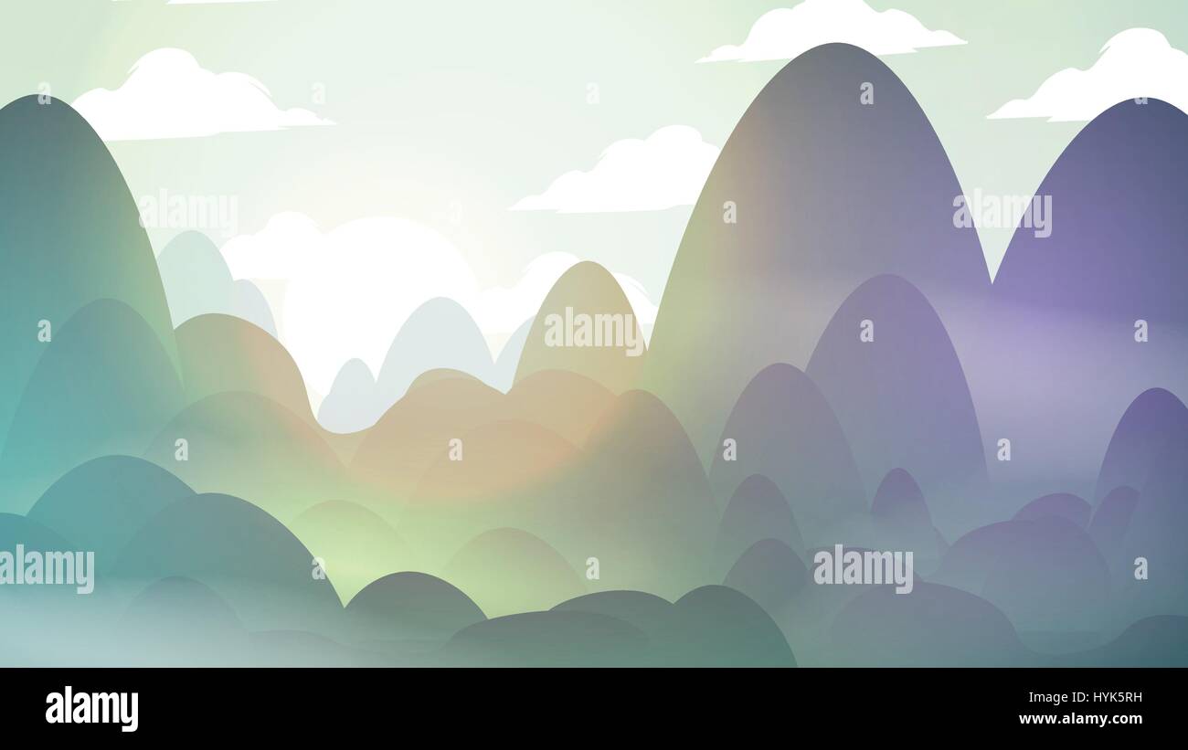 Simple Abstract Valley Landscape - Vector Illustration Stock Vector ...