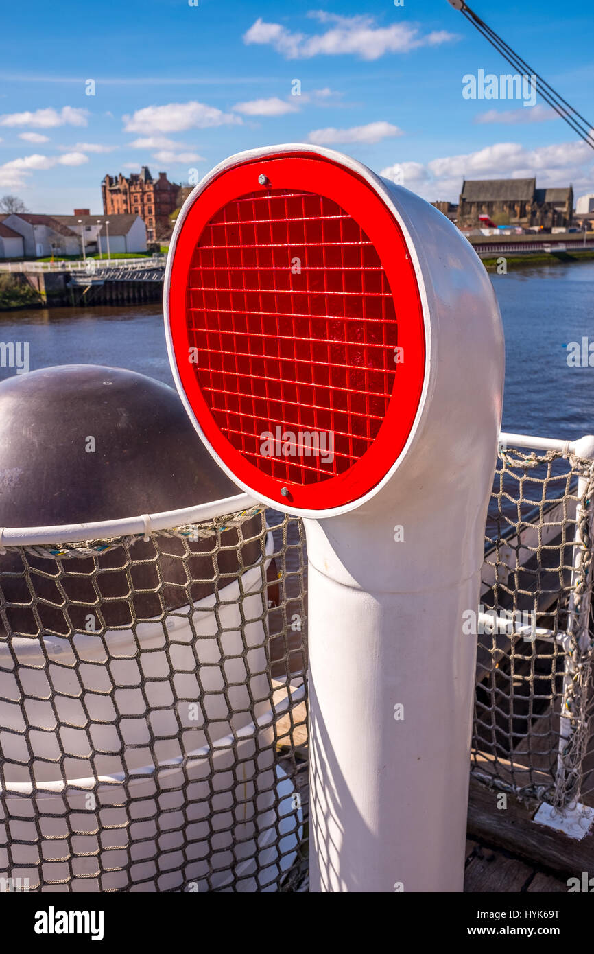 ventilator ropes rigging masts and stays on traditional sailing ship ...