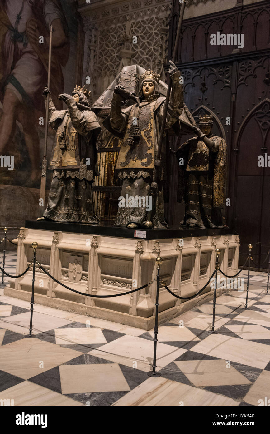 The tomb of explorer and navigator Christopher Columbus who discovered ...