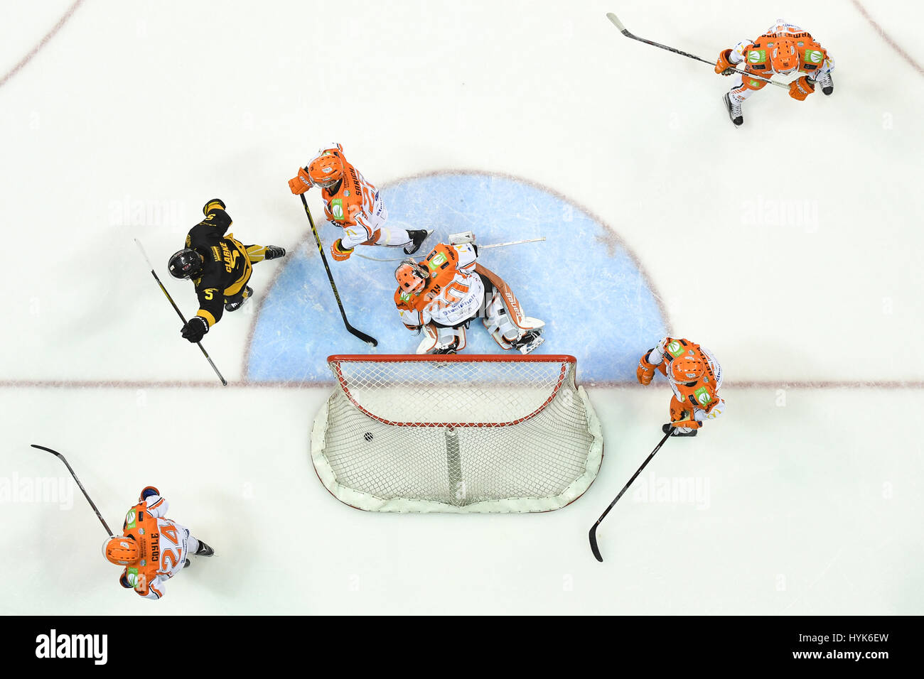 Ice Hockey action from above Stock Photo - Alamy