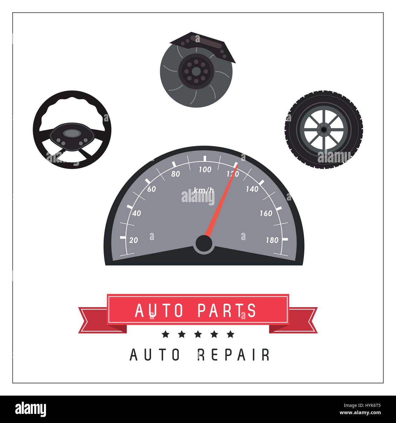 Macine and wheel icon. Auto part design. Vector graphic Stock Vector ...