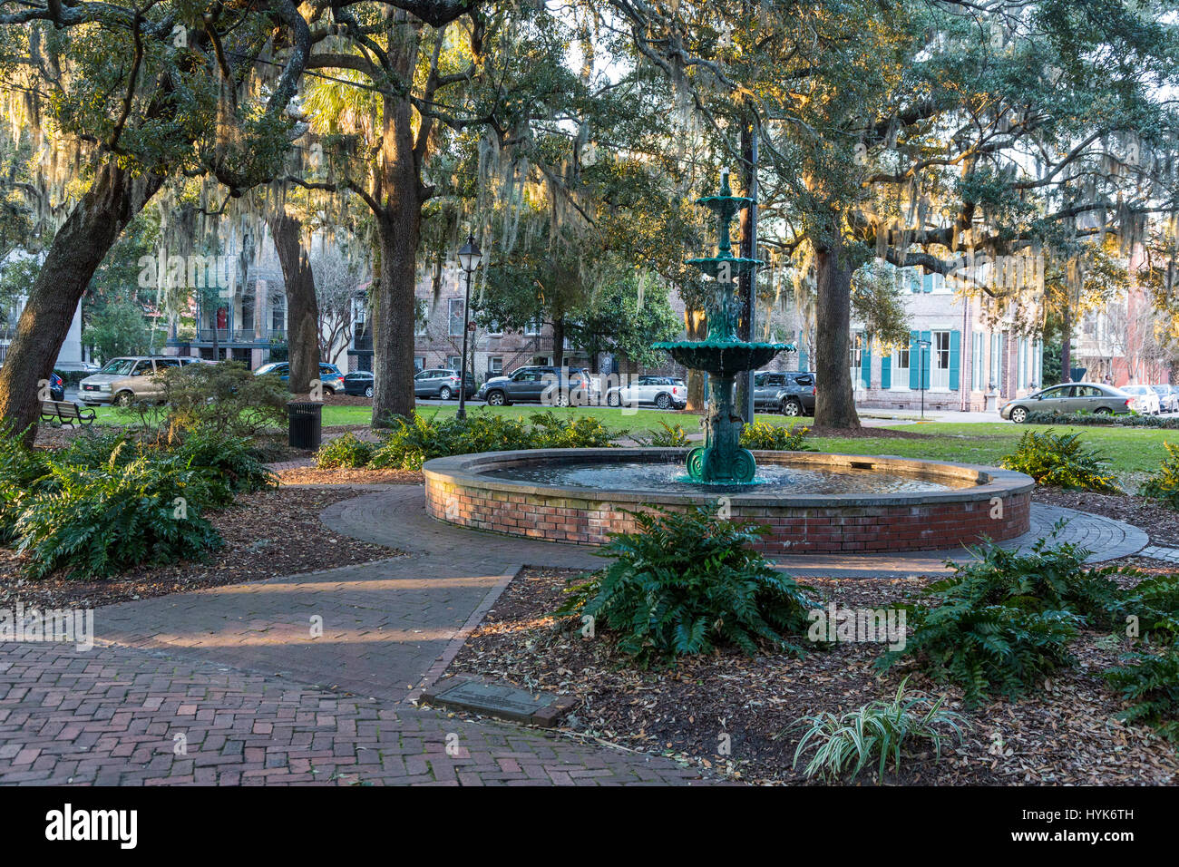 Savannah, Georgia. Lafayette Square Stock Photo - Alamy