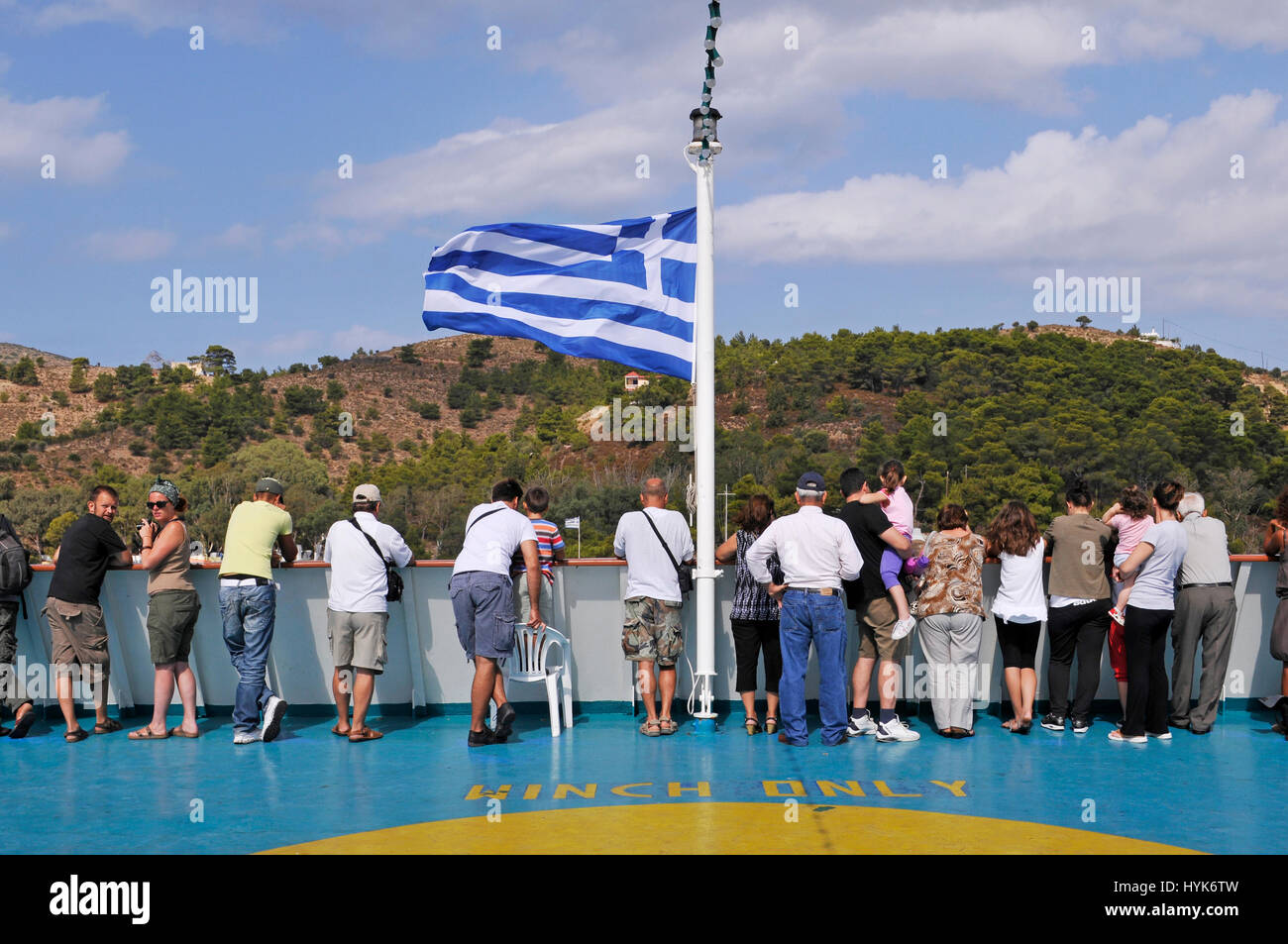 ferryboat departure in Lakki - Leros Island - Greece Stock Photo - Alamy