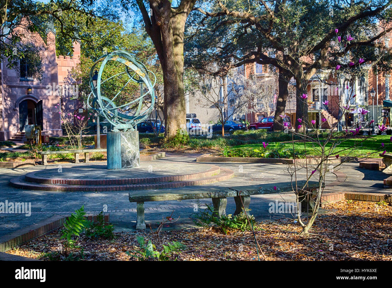Savannah, Georgia. Armillary Sphere in Troup Square Stock Photo - Alamy