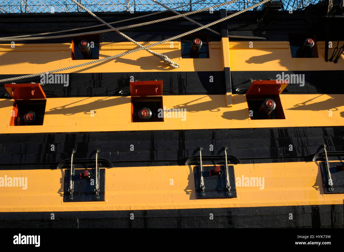 AJAXNETPHOTO. 2004. PORTSMOUTH, ENGLAND. -OPEN AND SHUT - GUNPORTS OF ...