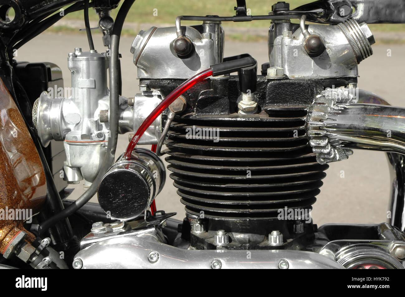 vintage motorcycle engine detail Stock Photo - Alamy