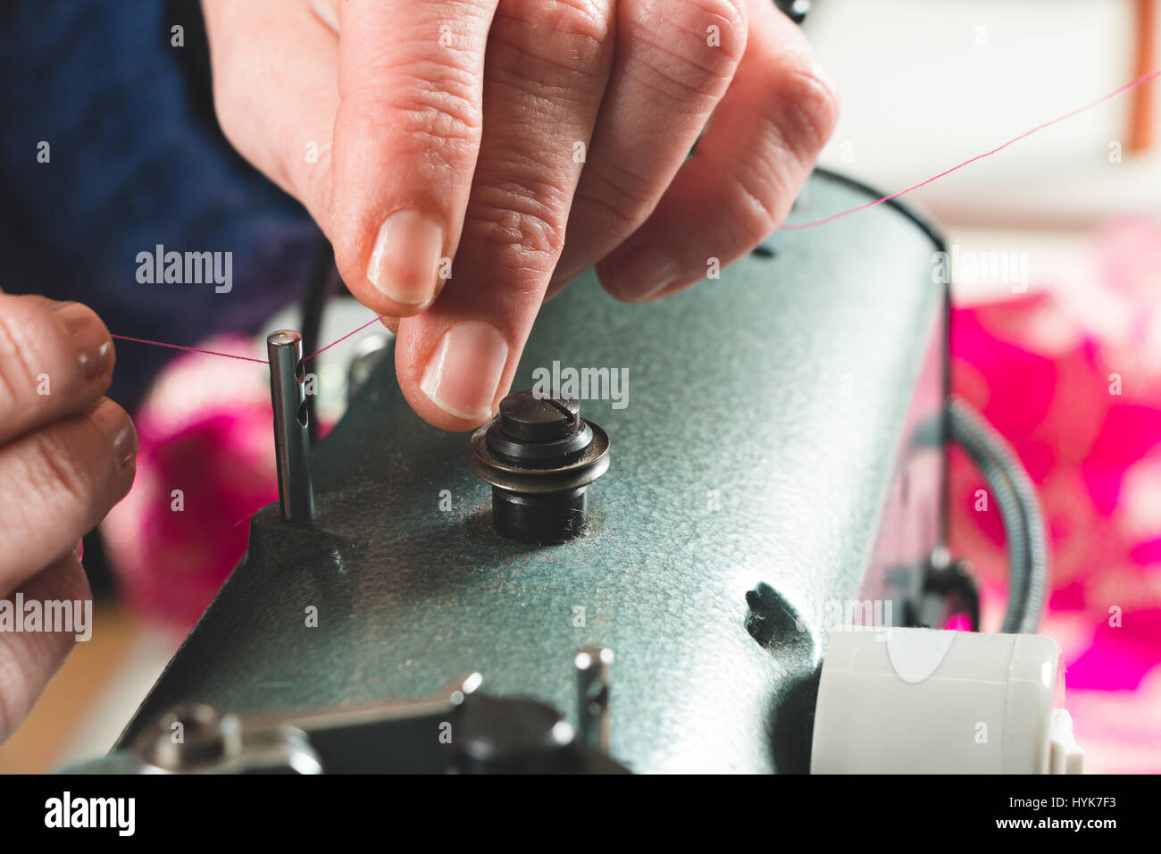 Threading a sewing machine hi-res stock photography and images - Alamy