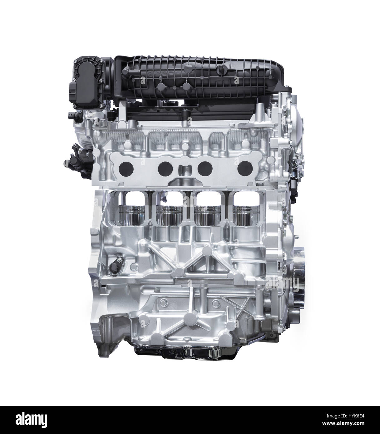 Hybrid car engine isolated on white background with clipping path Stock ...