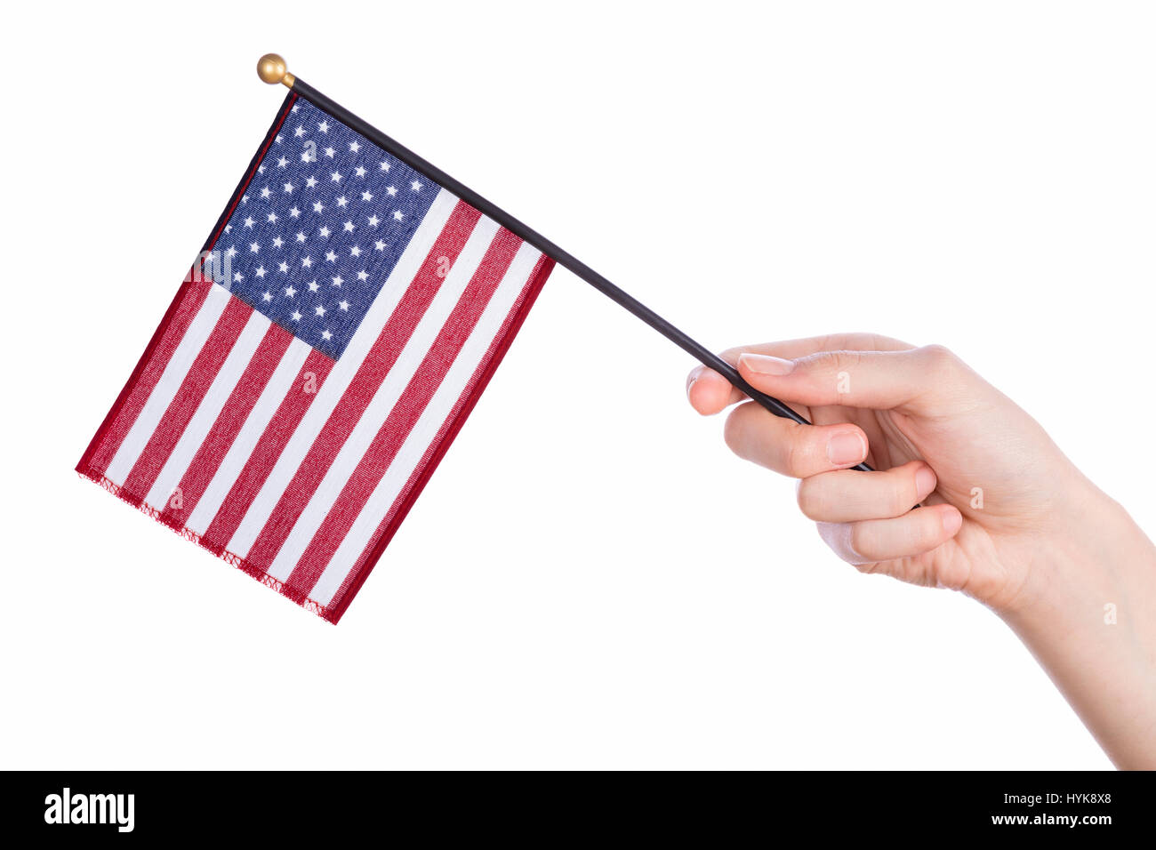Hand holding flag hi-res stock photography and images - Alamy