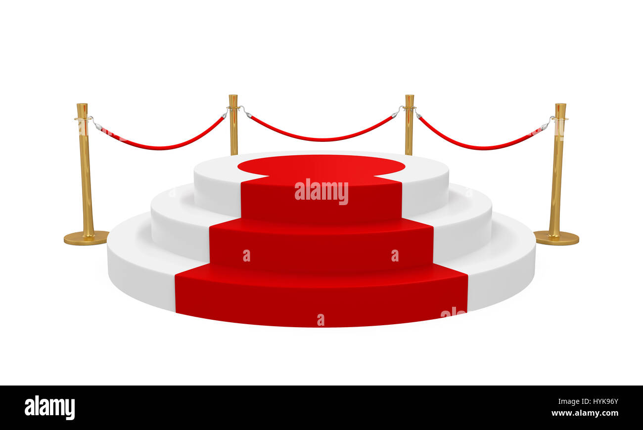 Podium with Red Carpet Stock Photo - Alamy