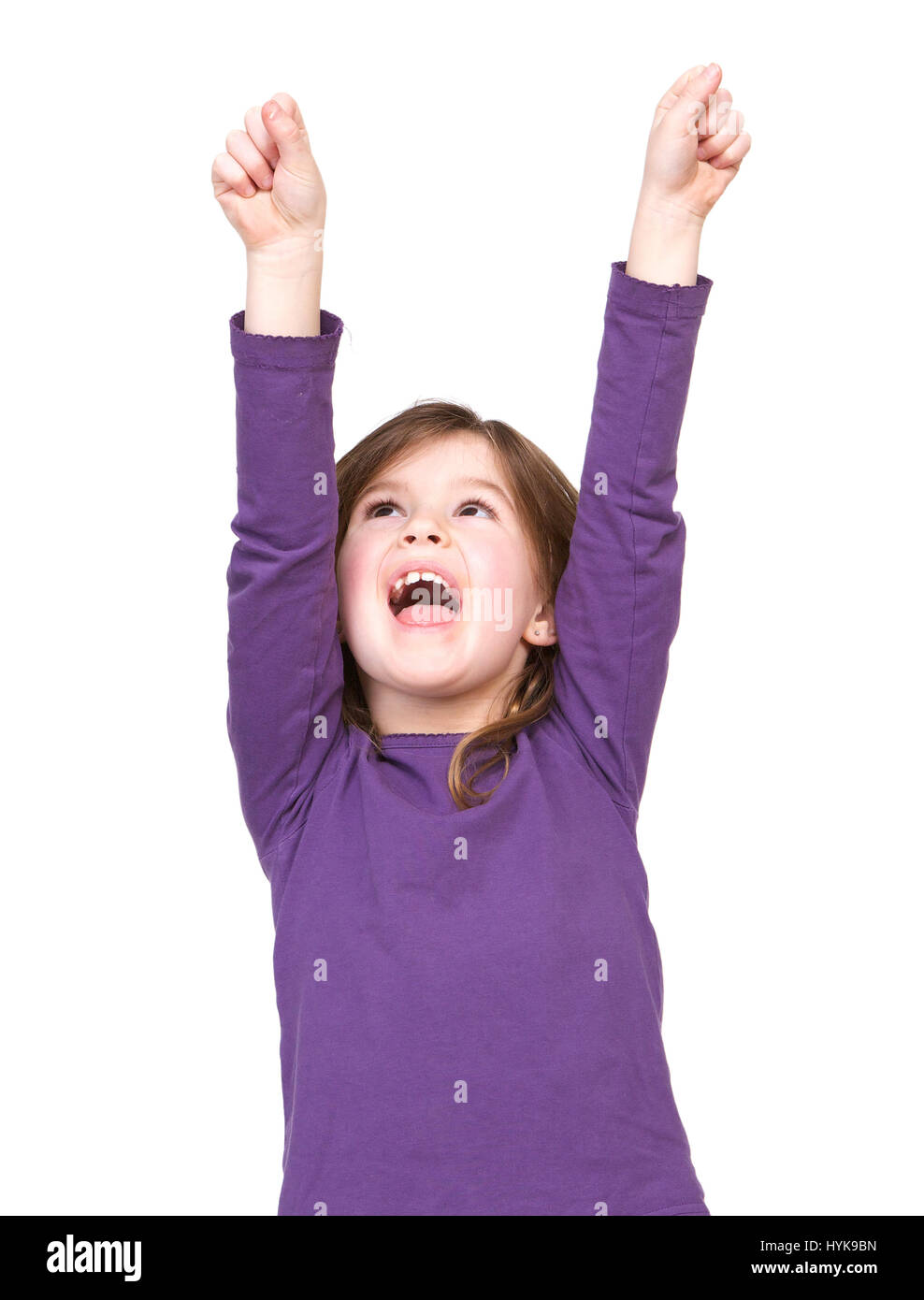 Preteen arms up hi-res stock photography and images - Alamy