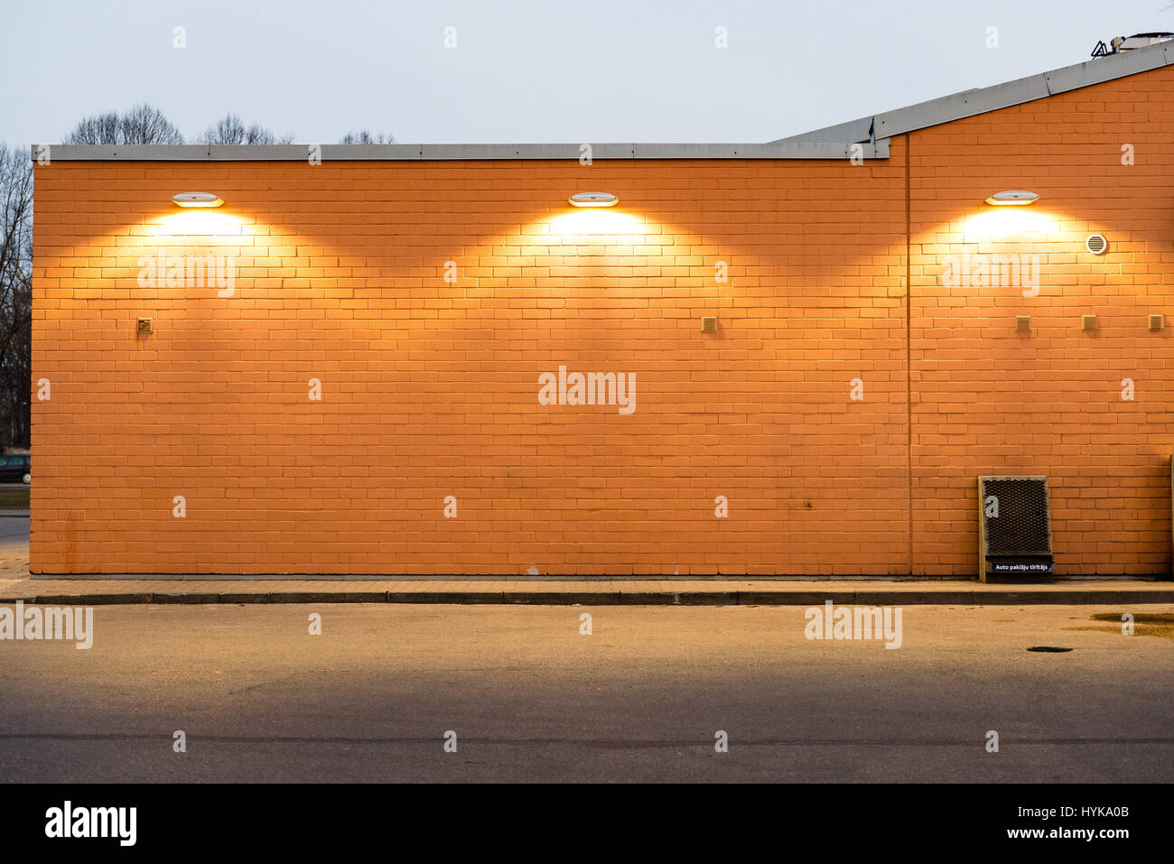 urban background texture with wall and lights Stock Photo - Alamy