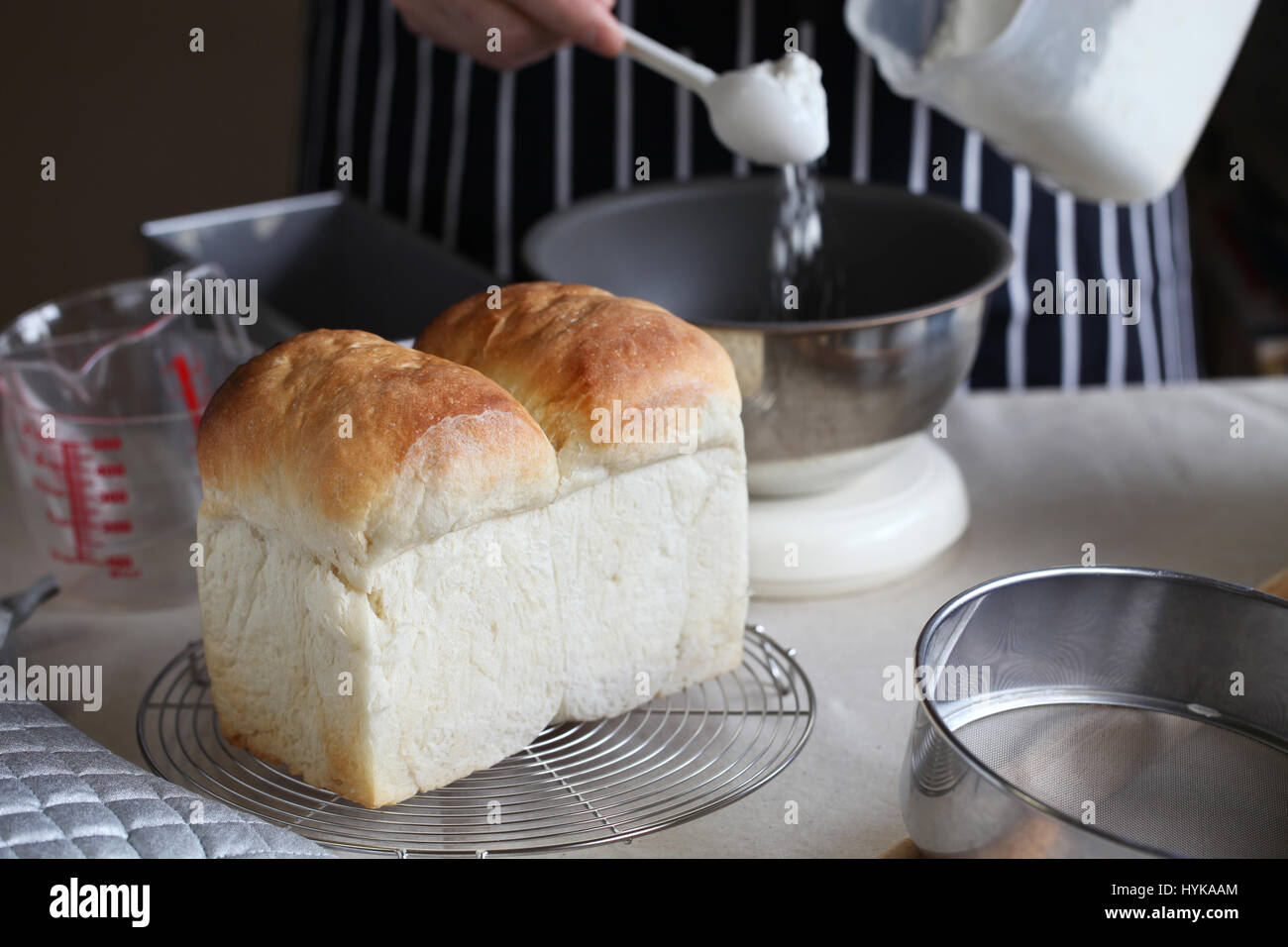 freshly baked homemade white bread Stock Photo - Alamy