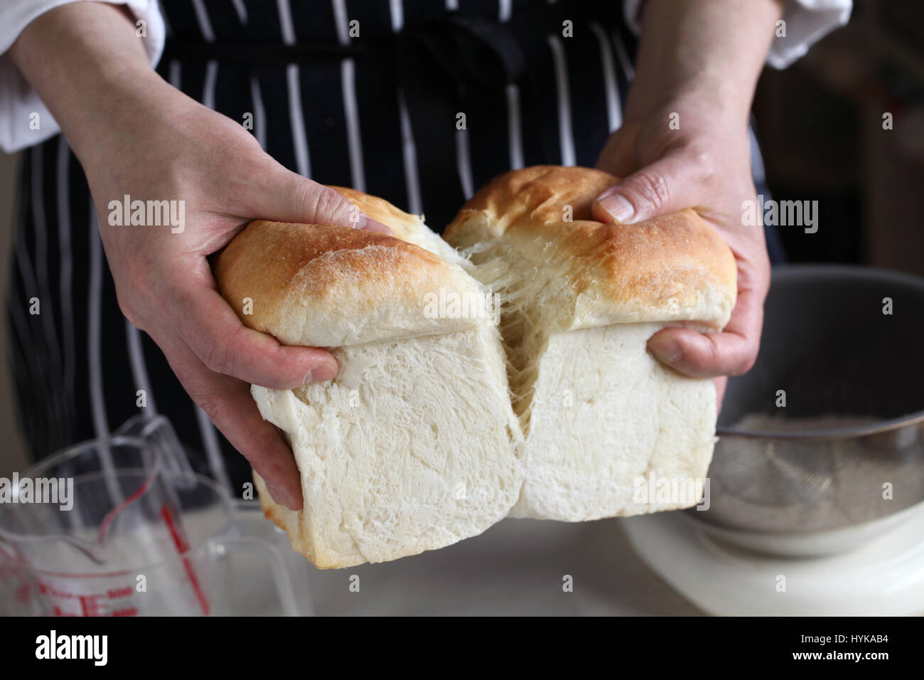 freshly baked homemade white bread Stock Photo - Alamy
