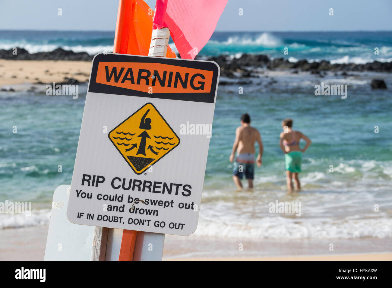 Dangerous rip currents sign hi-res stock photography and images - Alamy