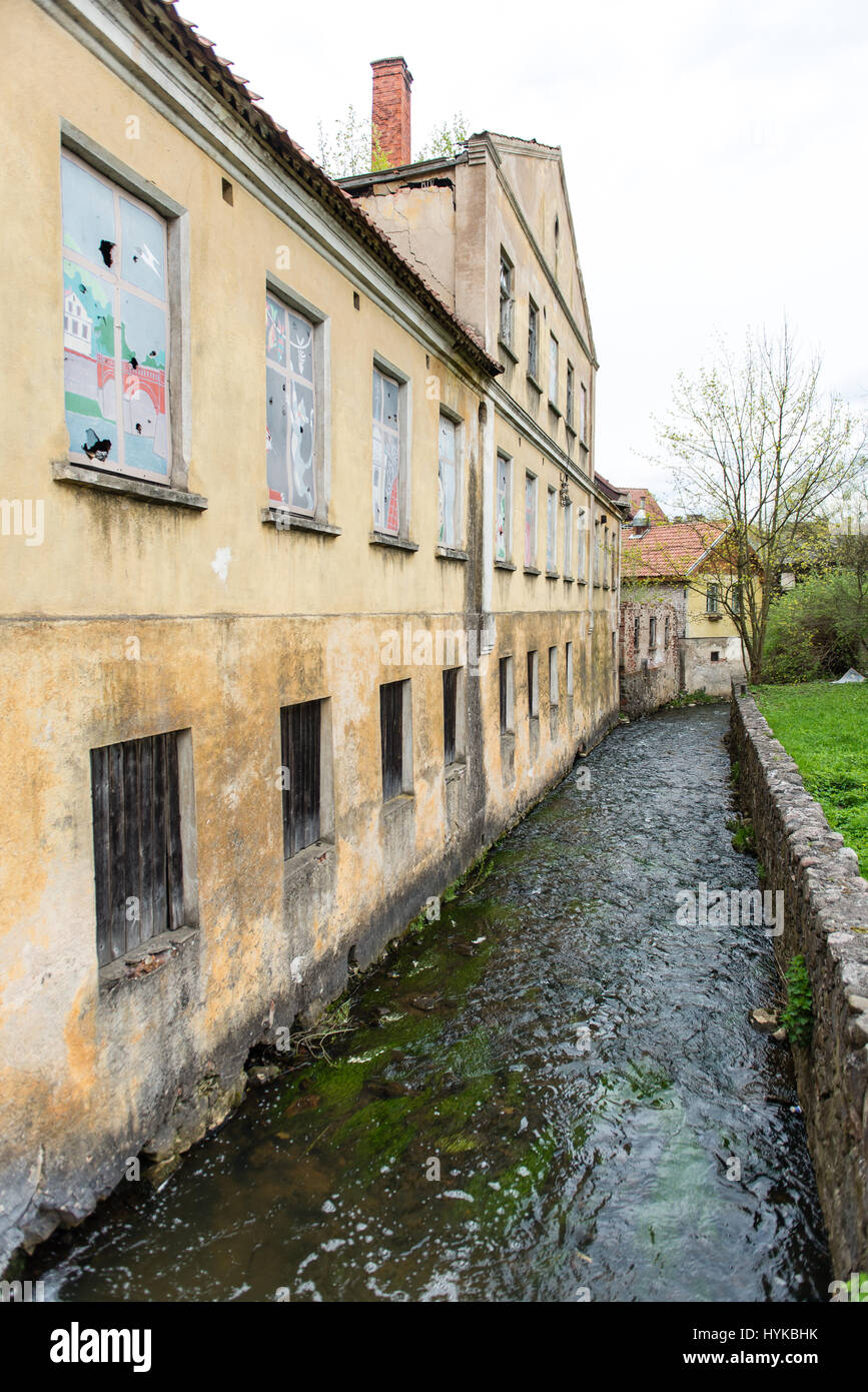 old historical buildings in old town of Kuldiga, Latvia Stock Photo - Alamy