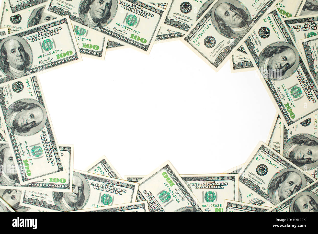 A frame of one hundred dollar bills. The skeleton of the dollar Stock ...