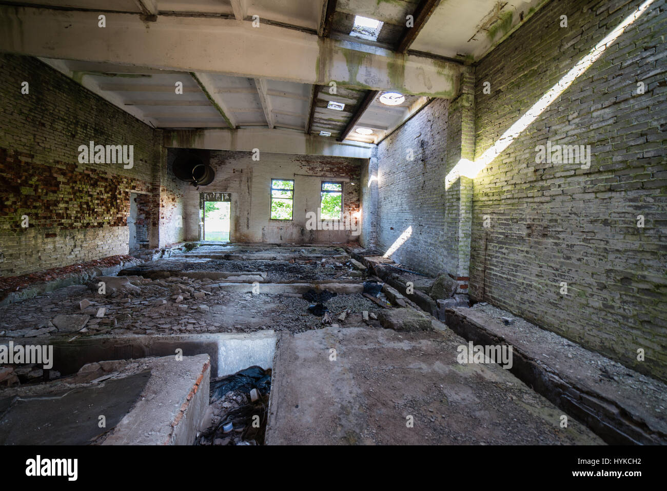 interior of an old abandoned soviet hospital in military town of ...