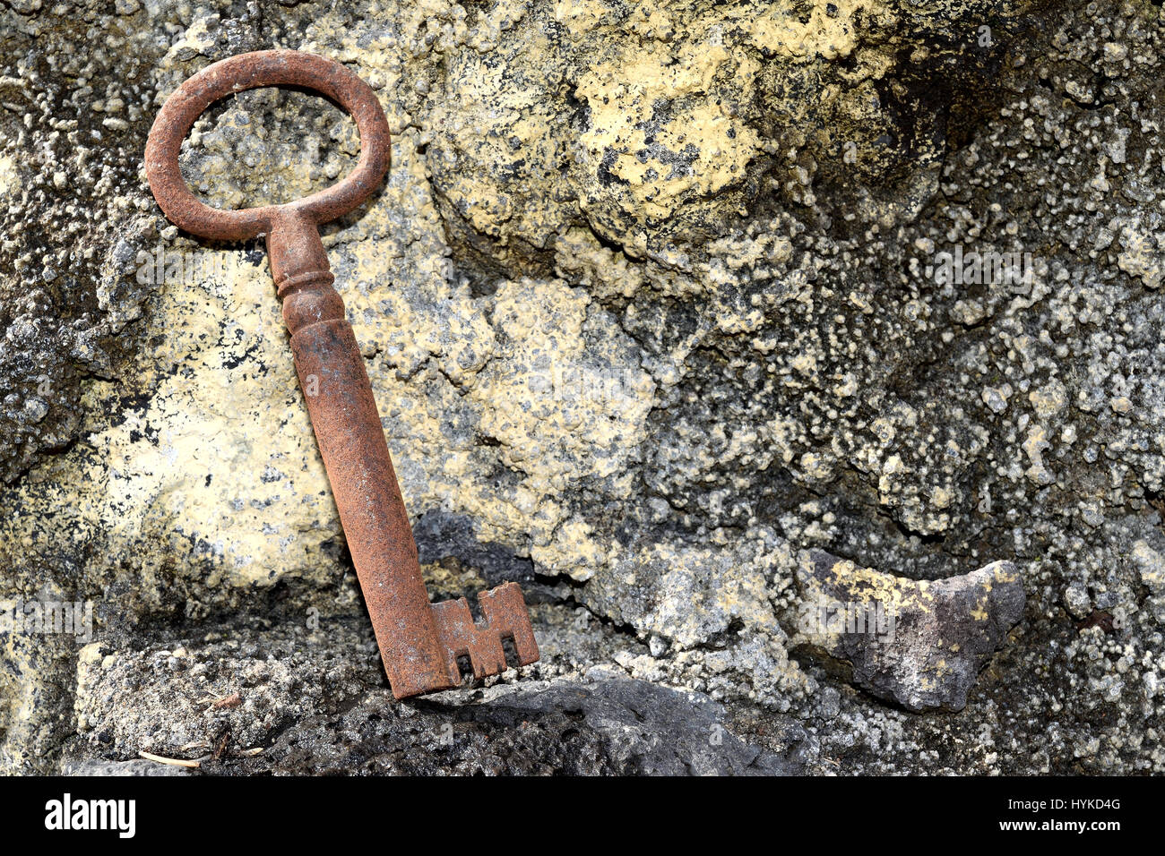very old door key in rusty iron Stock Photo - Alamy