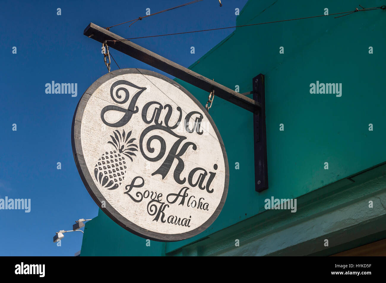 Java Kai shop sign, Kapa'a, Kauai, Hawaii, USA Stock Photo - Alamy
