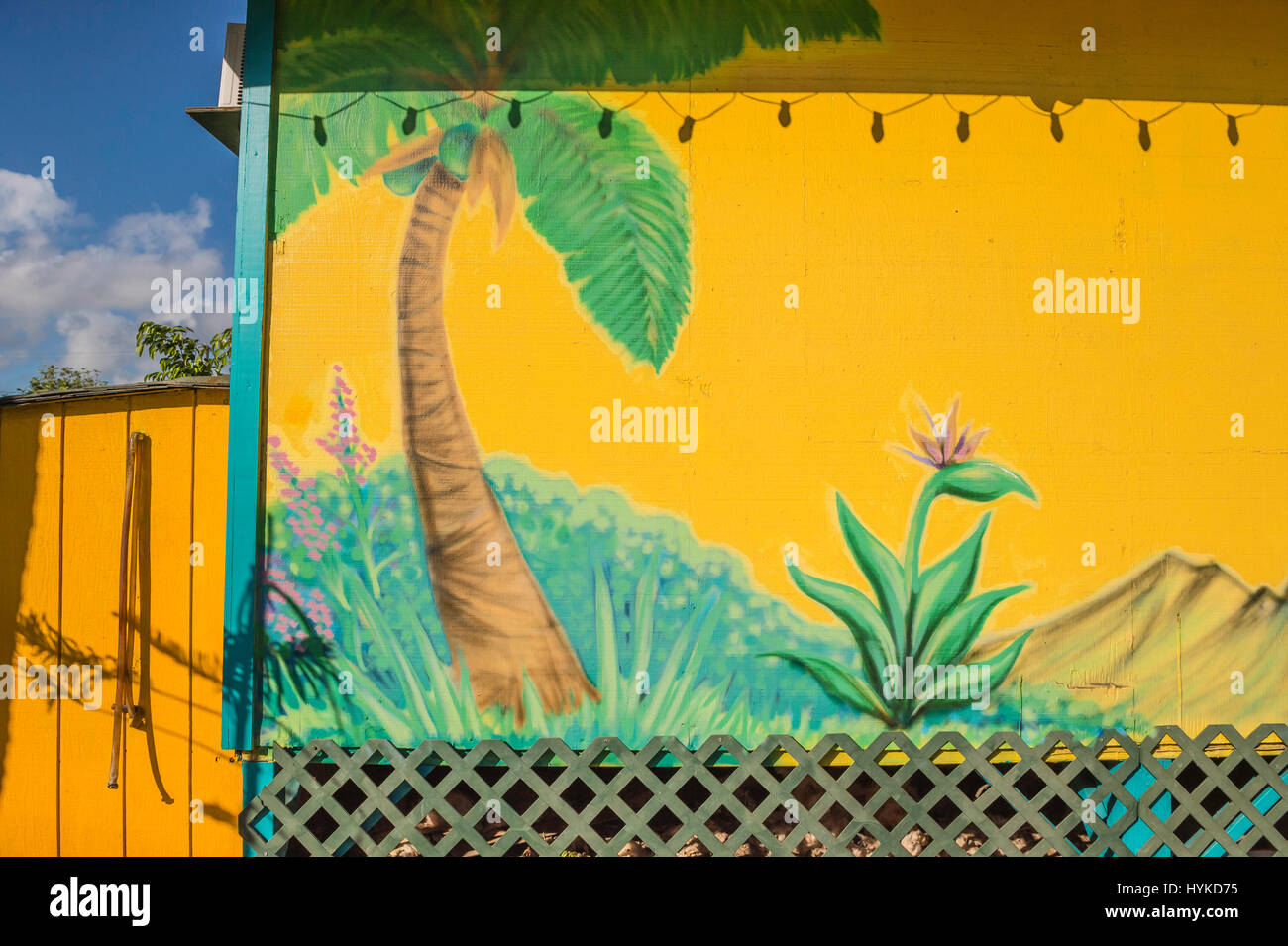 Colorful mural on the side of a building, Kapa'a, Kauai, Hawaii, uSA ...