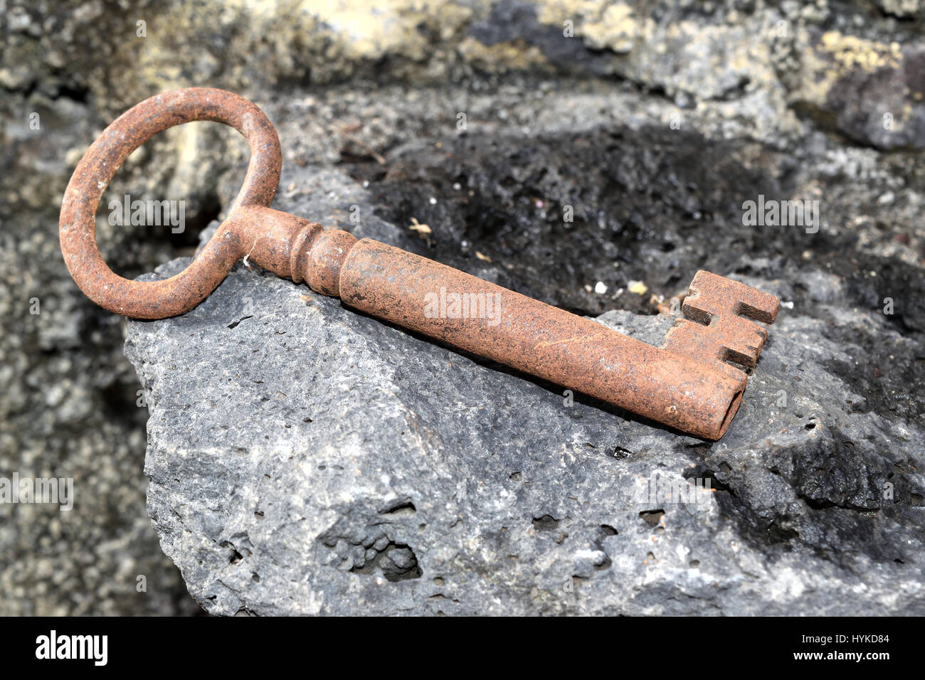 very old door key in rusty iron Stock Photo - Alamy