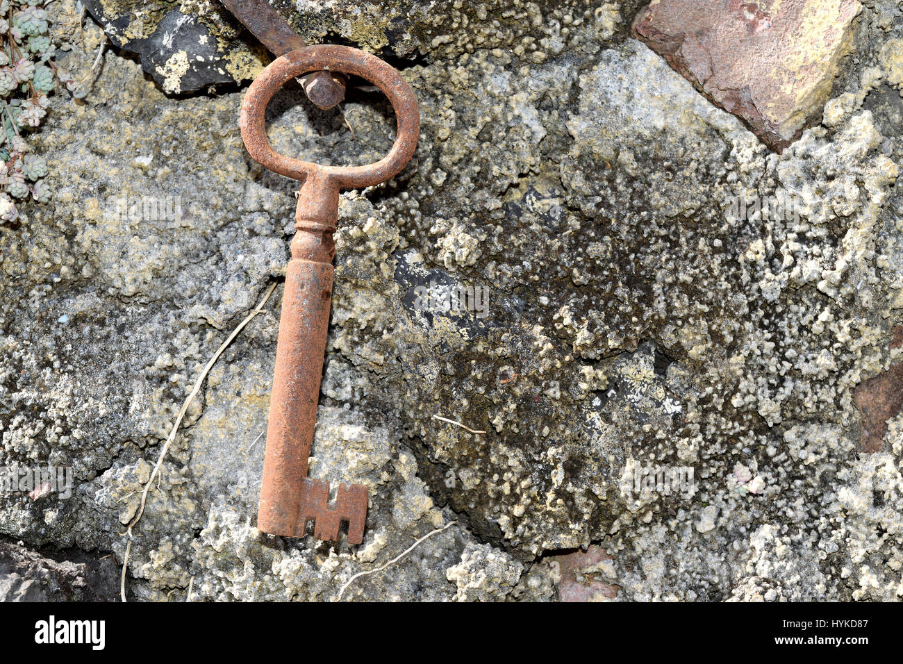 very old door key in rusty iron Stock Photo - Alamy