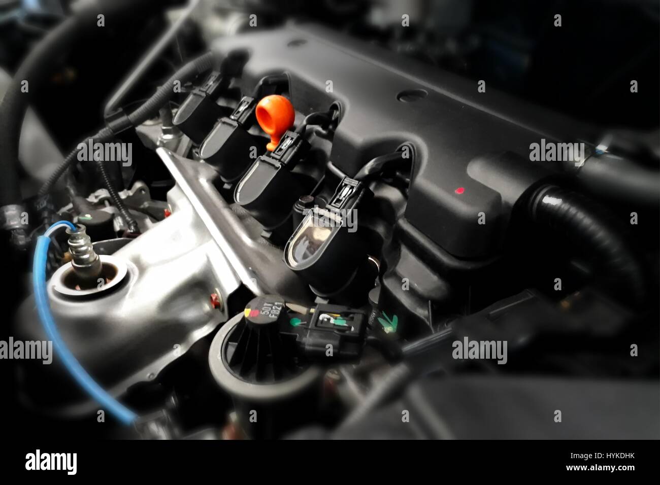 Modern car engine in close up Stock Photo - Alamy