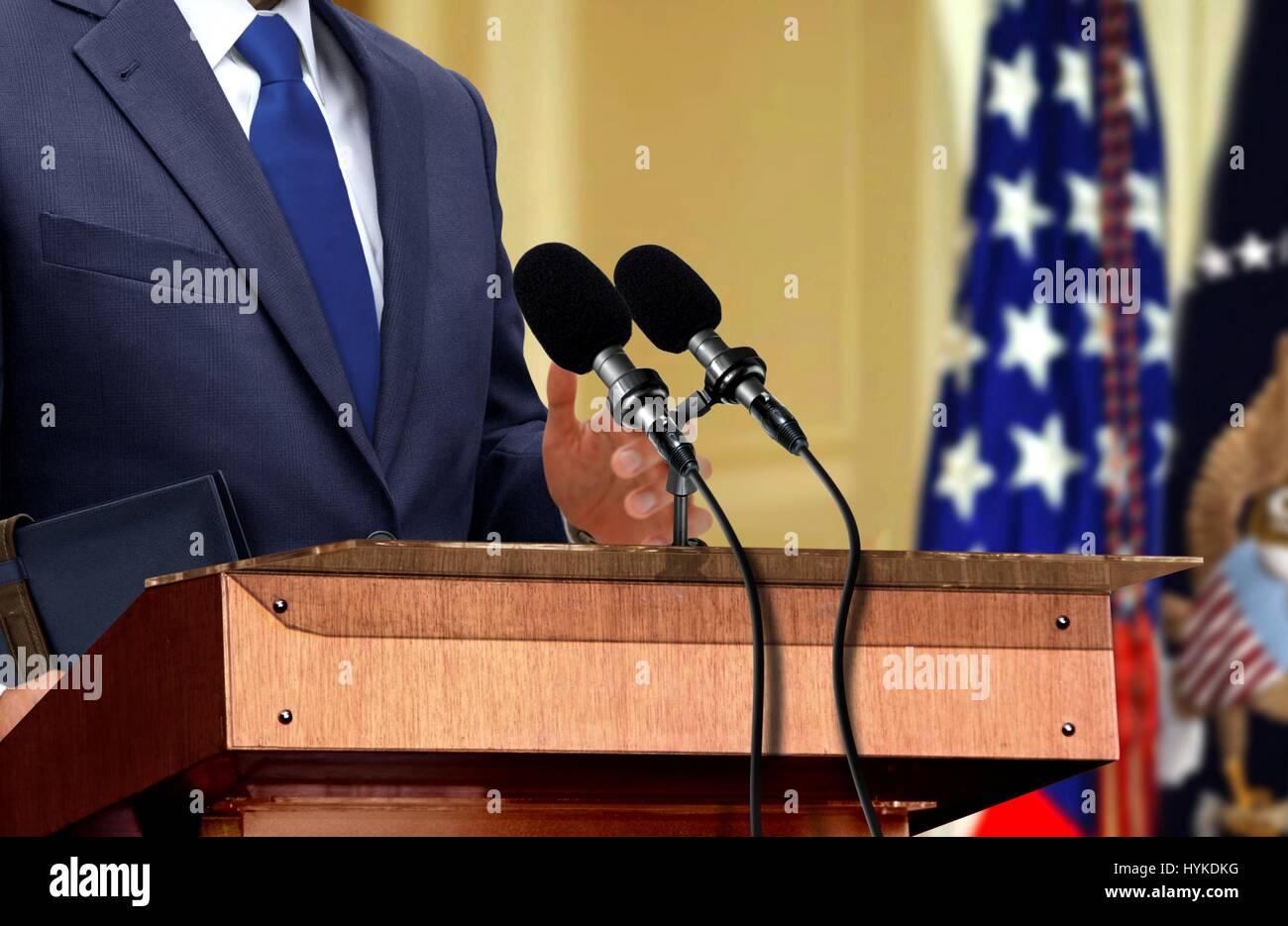 Politician during press conference Stock Photo - Alamy