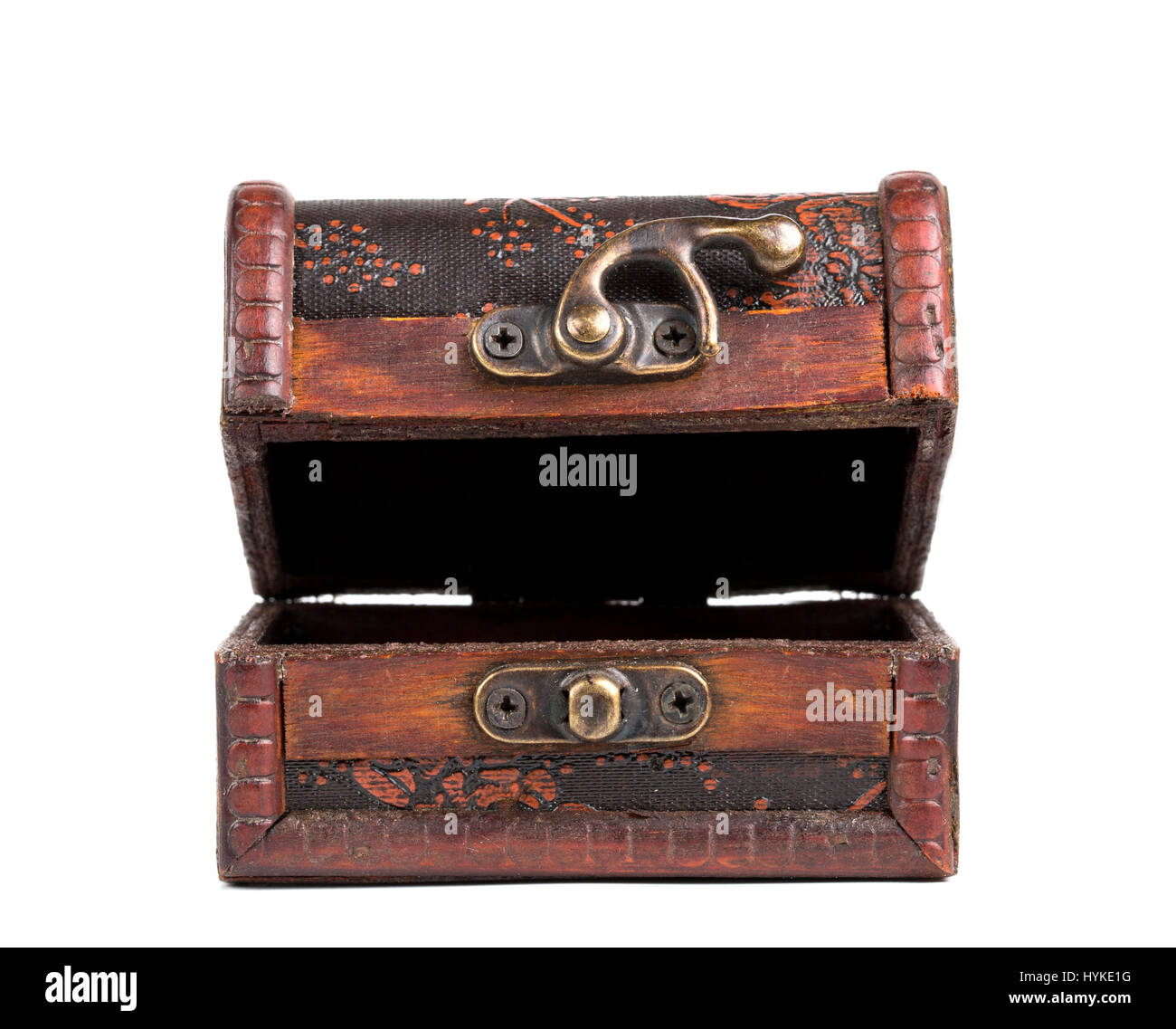 Wooden treasure chest with open Stock Photo - Alamy