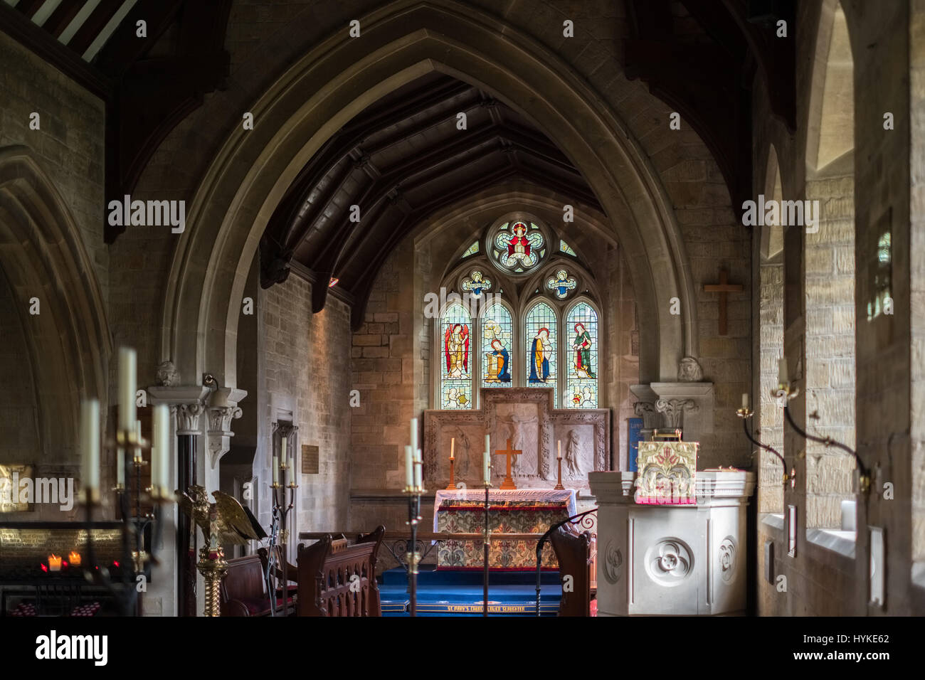 Interior View of St. Mary's Church in Lower Slaughter Stock Photo - Alamy