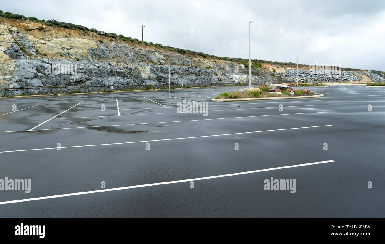 Wet asphalt road at Augusta Boat Harbour ,Western Australia Stock Photo ...