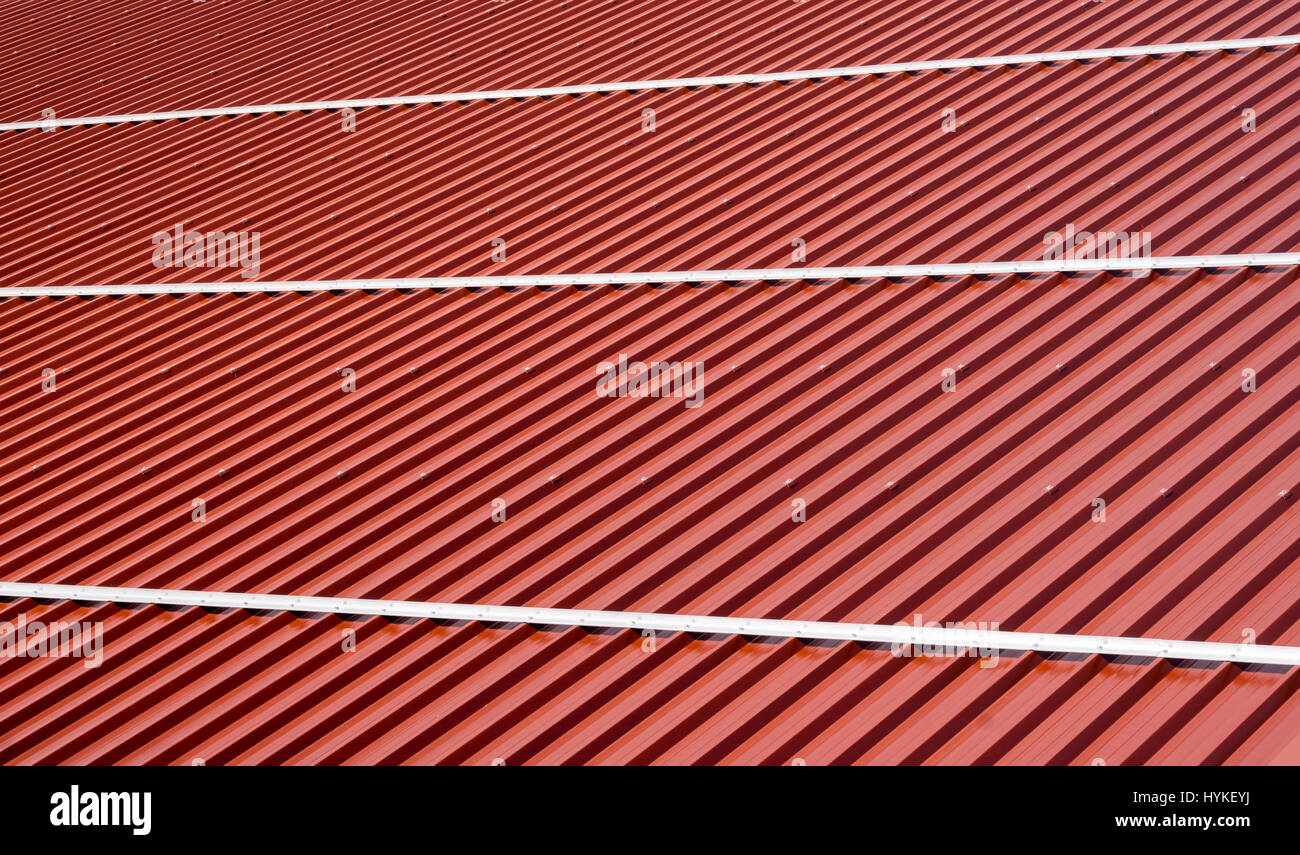 Corrugated roof metal sheets. Modern types of roofing materials Stock ...