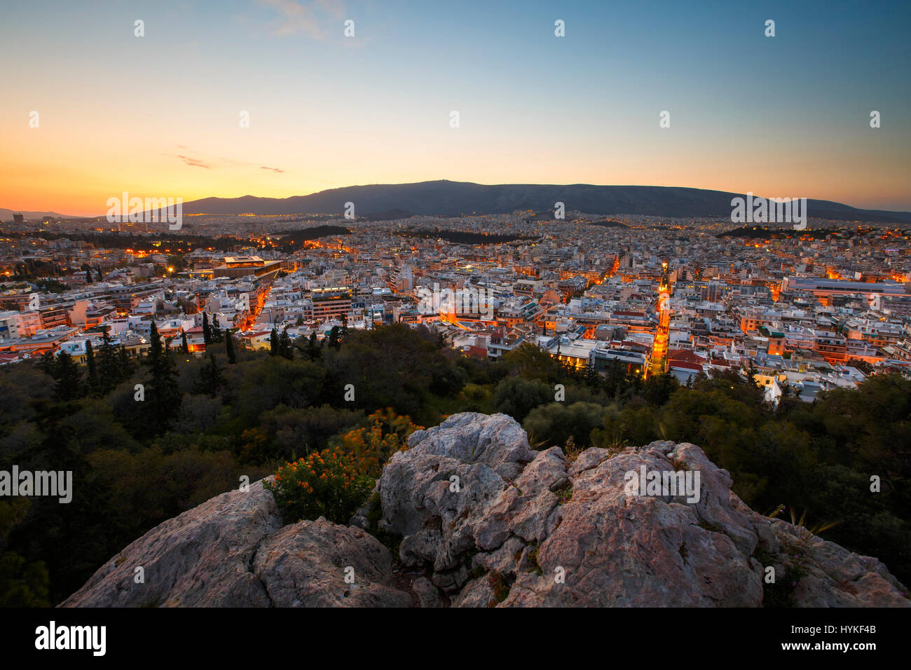 View of Athens from Filopappou hill, Greece Stock Photo - Alamy