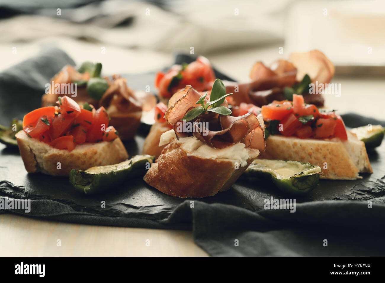Food. Tapas on the table Stock Photo - Alamy