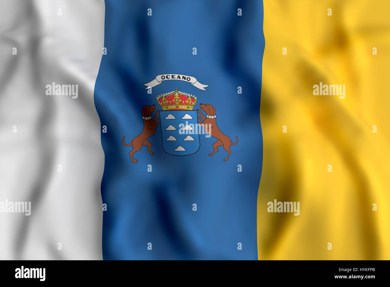 3d rendering of a Canarias flag waving Stock Photo - Alamy