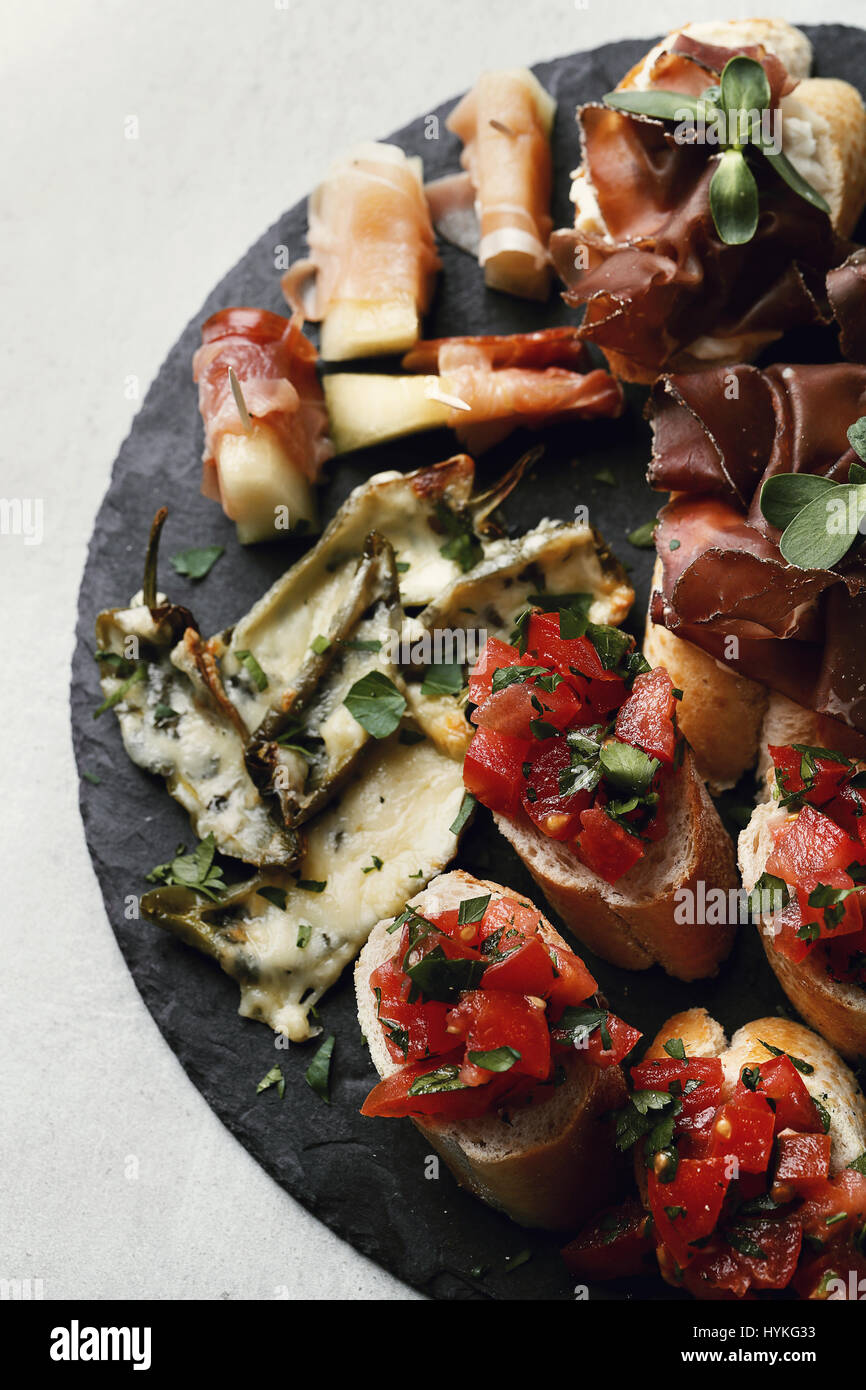 Food. Tapas on the table Stock Photo - Alamy