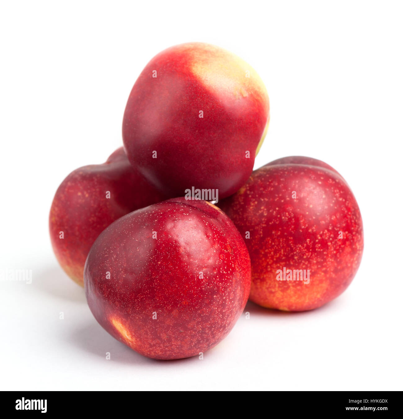 Nectarines isolated on white background Stock Photo - Alamy