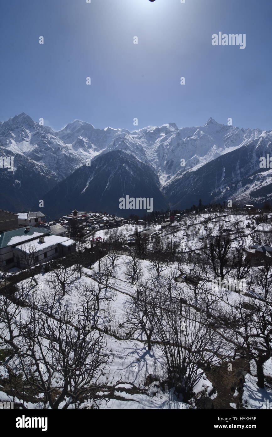 Winter landscape, Kalpa, Kinnaur, Himachal Pradesh, India Stock Photo ...