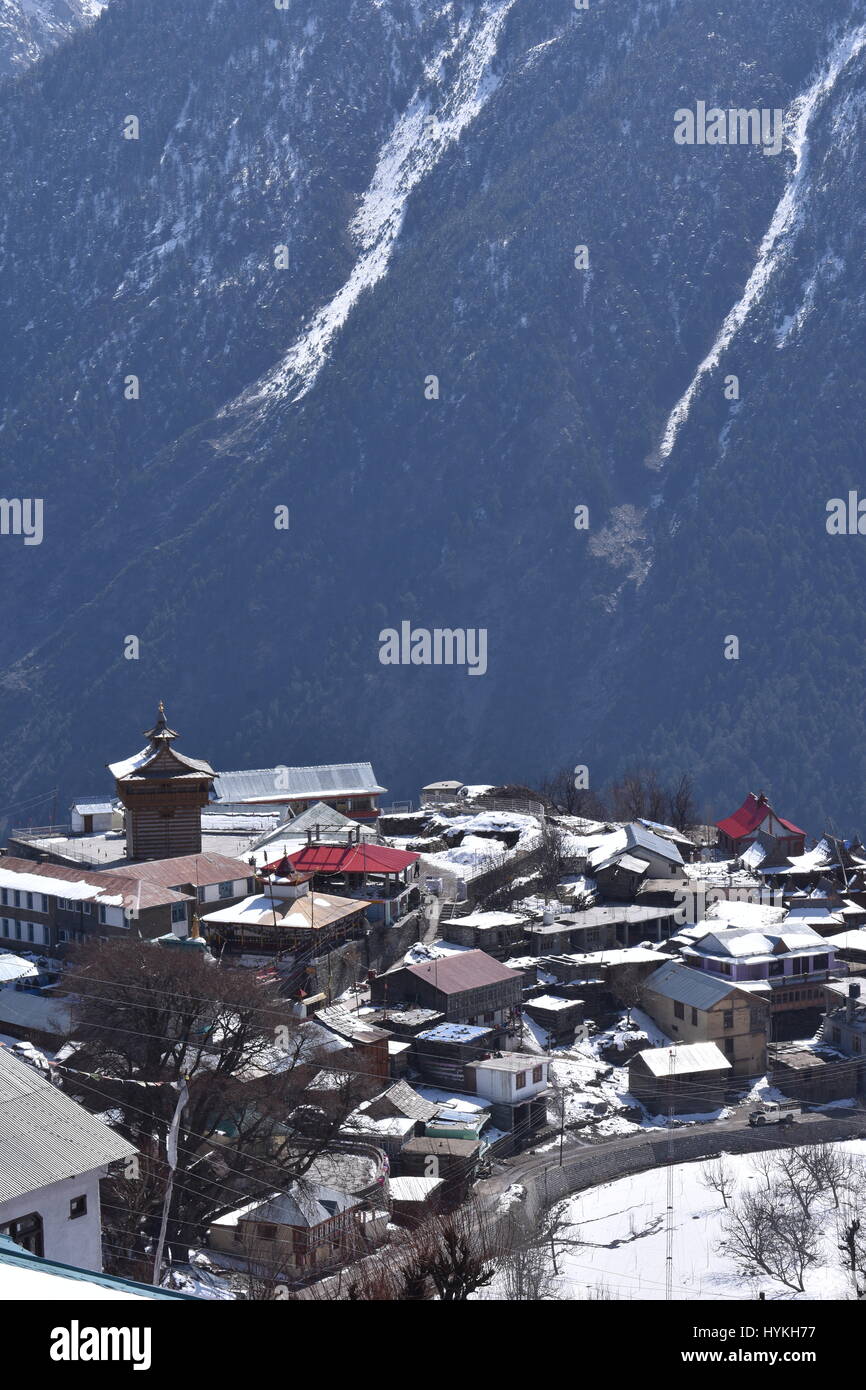 Winter landscape, Kalpa, Kinnaur, Himachal Pradesh, India Stock Photo ...