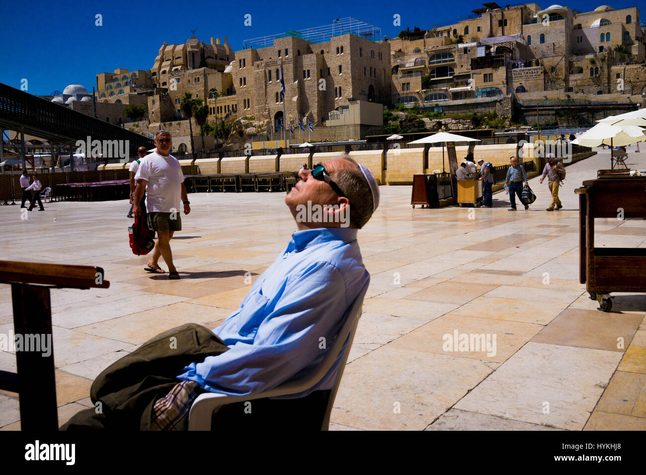 A Jewish man enjoying the sun in Jerusalem, Israel Stock Photo - Alamy