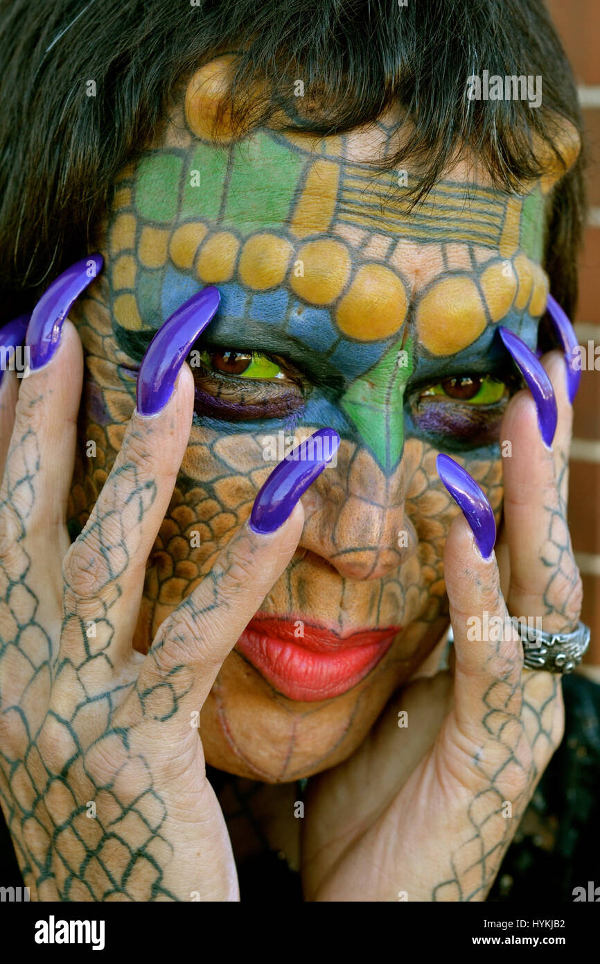 Body modification forehead hi-res stock photography and images - Alamy